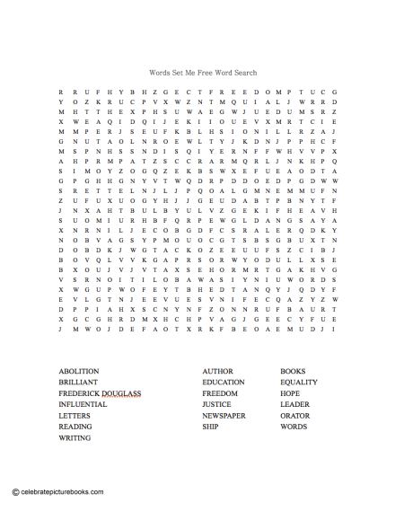 Frederick Douglass word search puzzle