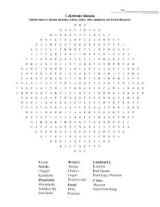 Russia Themed Word Search