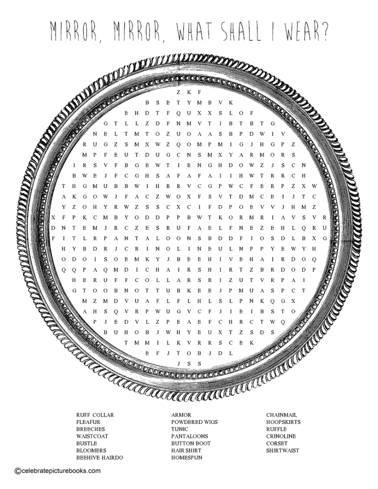 History Fashion Word Search Puzzle