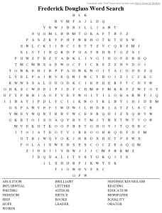 Frederick Douglass word search puzzle