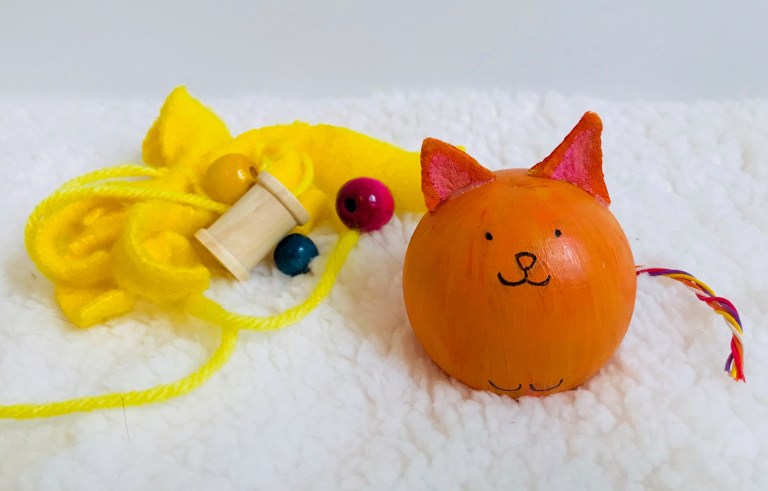 Wooden Ball Kitten Craft