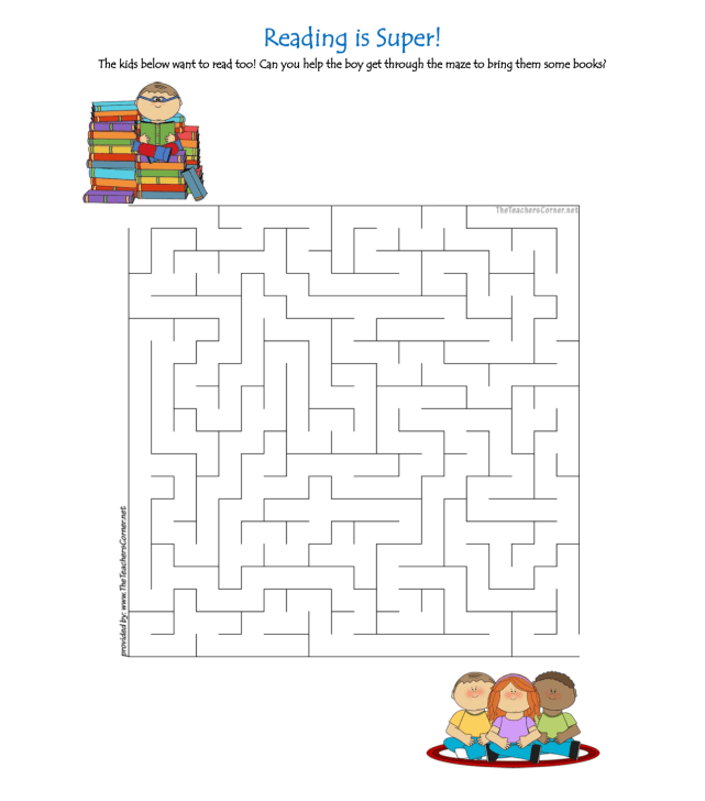 Reading is Super Maze for Children