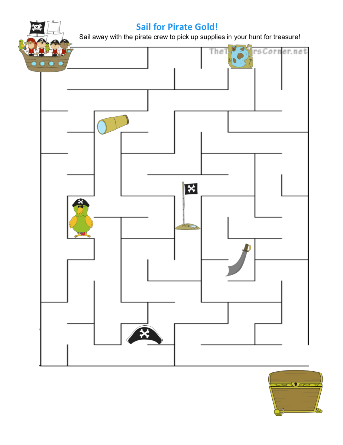 Sail for Pirate Treasure Maze