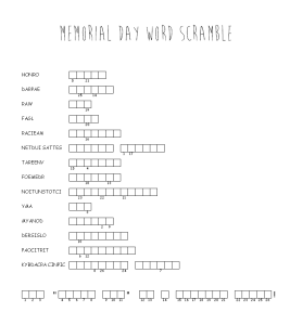 May 31 – Memorial Day